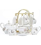 Amazon.com | CHENP.HMC Tea Set 22-Piece Porcelain Ceramic Coffee Tea ...