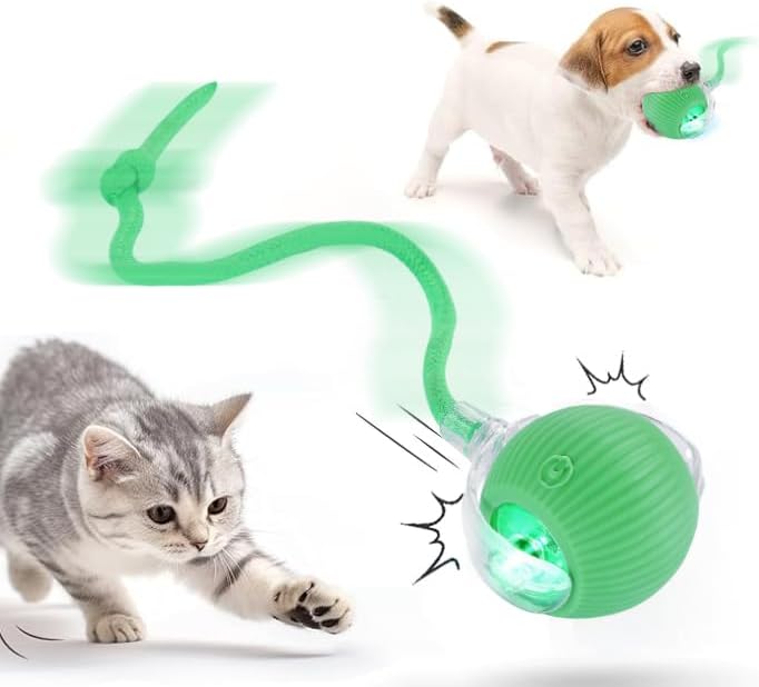 Interactive Rolling Cat Toy Ball, Chewie 360° Smart Automatic Self ...