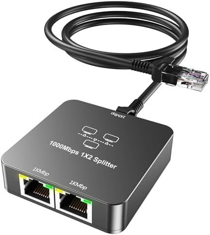 UGREEN Ethernet Splitter, 1 to 2 Gigabit Network Switch, 1000Mbps High ...