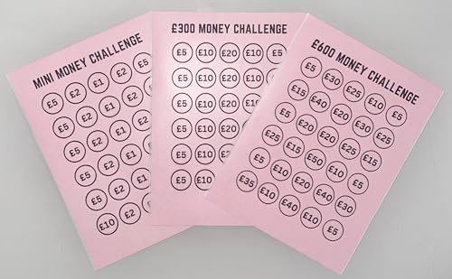 Money Tin Sticker Saving Challenge (PINK, PACK OF 3) : Amazon.co.uk ...