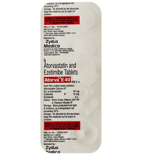 ATORVA E 40 - Strip of 10 Tablets : Amazon.in: Health & Personal Care