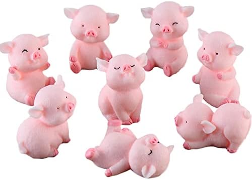 Amazon.com: Goaste 40 Piece Miniature Pig Figurines, Cute Pink Piggy ...