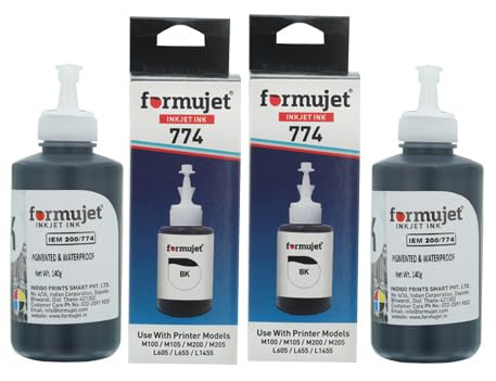 Formujet IE M200/774 Pigment & Waterproof Black Ink (Set of 2 X 140g ...