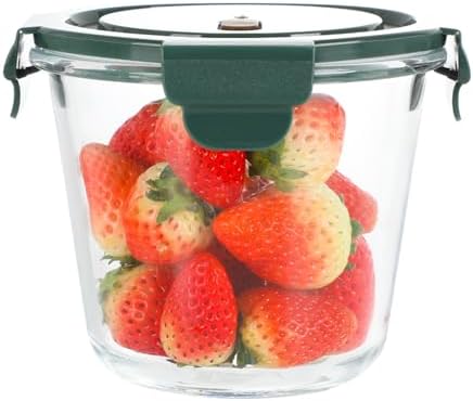 Amazon.com: 2-Cup/24 Ounce Glass Food Storage Containers, Round Glass ...