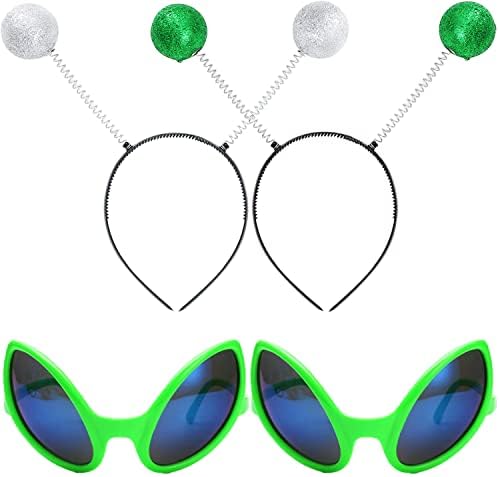 Amazon.com: 4 Pieces Alien Costume Set 2pcs Alien Headbands and 2pcs ...