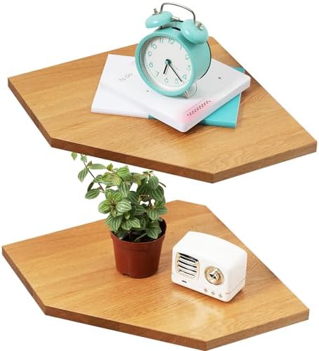 Amazon.com: Corner Wall Shelf, Corner Floating Shelves Set of 2 Solid ...