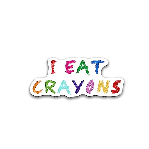 Amazon.com: Miraki I Eat Crayons Stickers, Funny Saying Stickers, Cute ...
