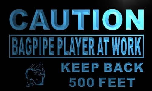 Amazon.com : ADVPRO Caution Bagpipe Player at Work LED Sign Neon Light ...