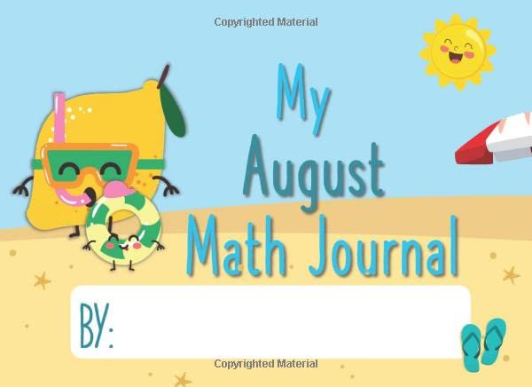 My August Math Journal: Numbers and Counting Journal for Preschool Kids ...