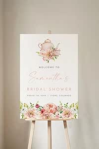Amazon.com: Bridal Tea Welcome Sign Template, Bridal Shower Welcome ...