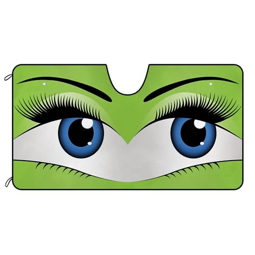 Amazon.com: CafeTime Eyes Car Windshield Sunshade Beautiful Lime Green Custom Funny Car Eyes ...