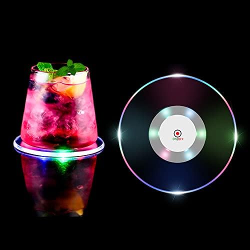 Amazon.com: 10 PCS LED Coaster, Round Ultra-Thin LED Drink Coaster ...