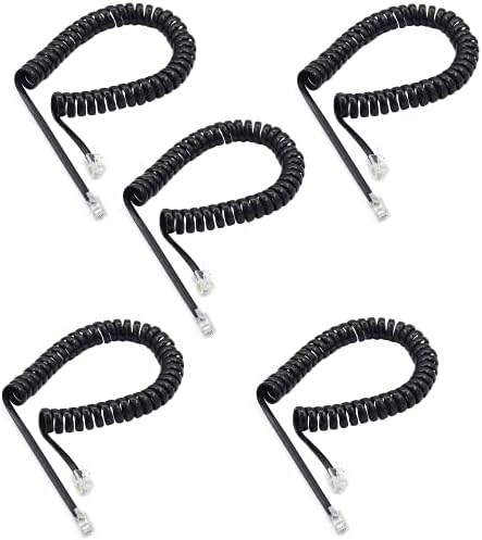 TAAPSEE Telephone Extension Coil Cable Cord 2 Meter / 6.5feet - (Black ...