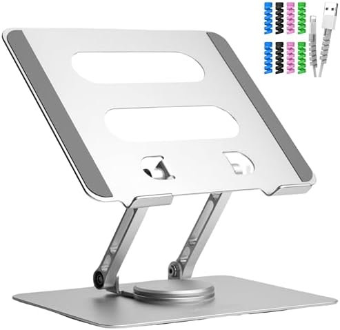 MegaStro Adjustable Laptop Stand with 360° Rotating Base Tabletop ...