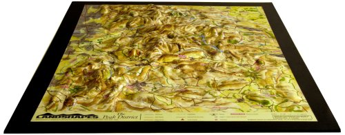 Peak District Raised Relief Map Light Wood Frame Raised Relief ...