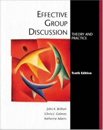 Effective Group Discussion: Theory and Practice: Brilhart, John K ...