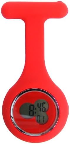 Red Infection Control Digital Silicone Gel Nurses Fob watch : Amazon.co.uk