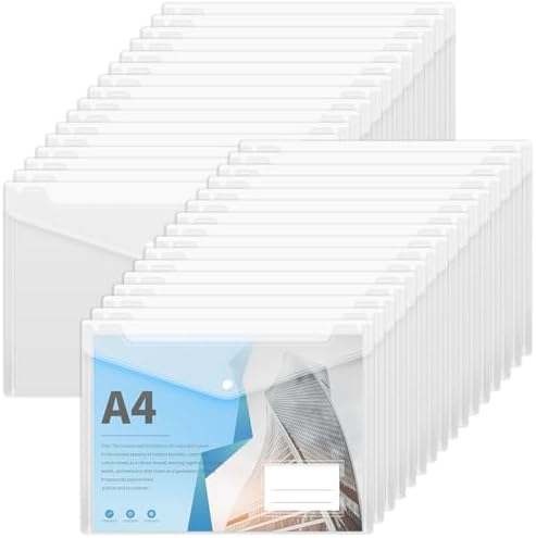 Smarpau Plastic Wallets A4, 32 Pack A4 Folders Document Wallets Plastic ...