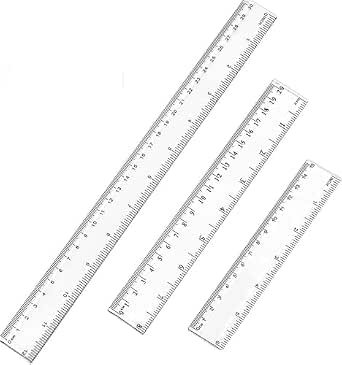 Confezione da 3 righelli in plastica, 15cm 20cm 30cm righello ...