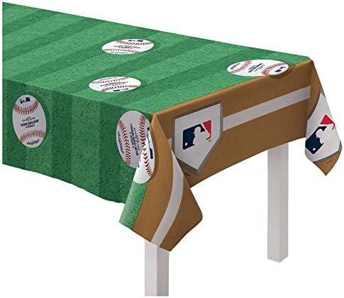 Amazon.com: BLUE PANDA Baseball Tablecloth Birthday Party Plastic Table ...