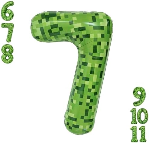 Amazon.com: Video Game Number 7 Balloon Different shades of Green ...