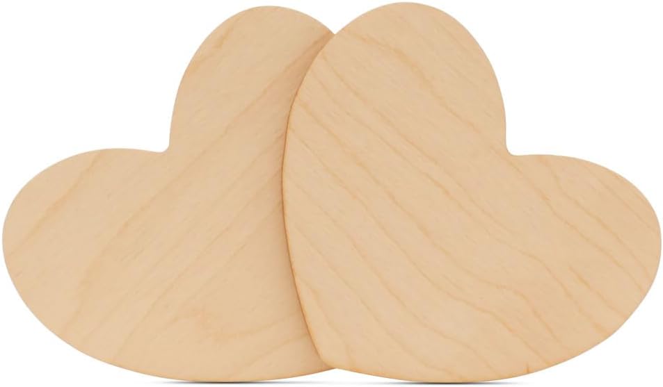 Amazon.com: 8 Inch 4 Pack Thick Wooden Heart for Crafts, Freestanding ...