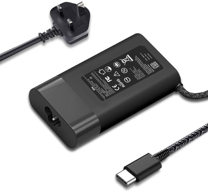 HP 65W USB-C Laptop Charger Adapter with UK Plug - Compatible with ...