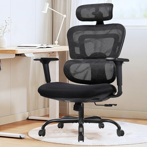 GTPOFFICE Ergonomic Office Chair with Lumbar Support, Desk Chair with ...