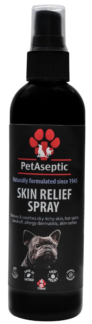 Amazon.com : PetAseptic Skin Relief Spray for Dogs | Relieves Dry Itchy ...