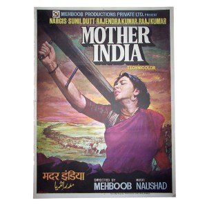 Mother India :1957 Original vintage Bollywood movie poster 30x40 ...