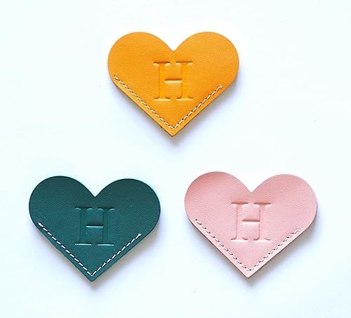 Amazon.com: Full Grain Leather Bookmarks, Initial Personalized ...