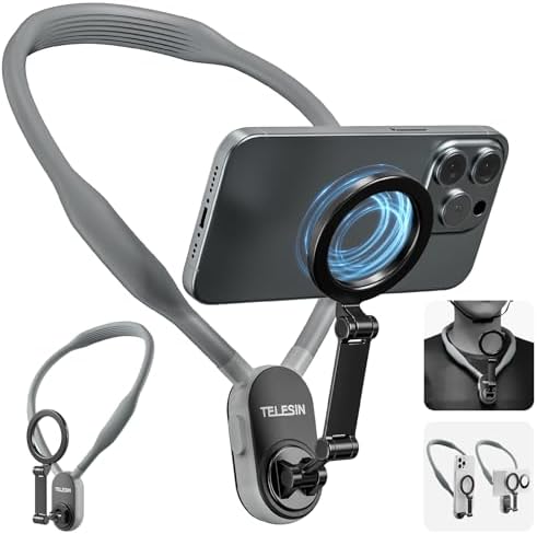 TELESIN° Magnetic Neck Mount for Phones, Cell Phone Holder Stand ...