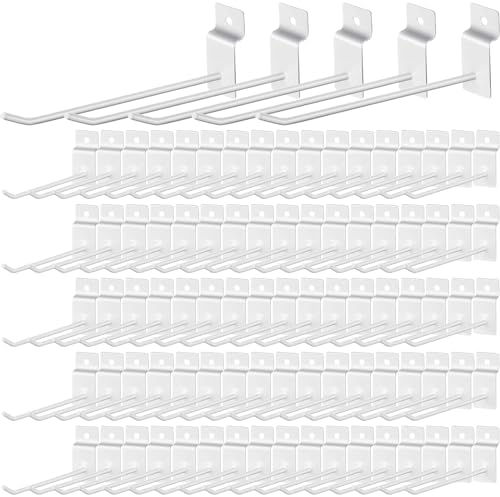 Amazon.com: Tandefio 100 Pcs Slatwall Hooks 6 Inch Panel Display Hooks ...