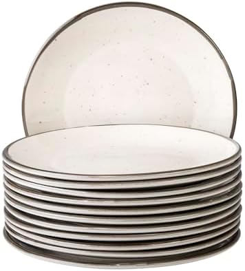 Santa Anita Juego de platos base Gourmet Cerámica 12 piezas (Chic Gray ...
