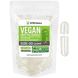 Amazon.com: Size 00 Empty Capsules - 100 Count Clear Empty Vegan ...