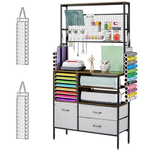 LOPASA Craft Storage Cabinet Compatible with Cricut, Craft Organizers ...
