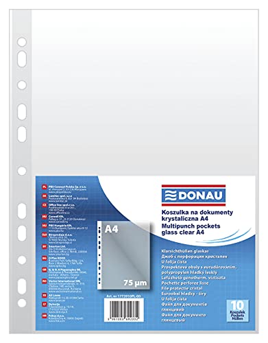 Donau 1773910PL-00 Document Wallets with Perforated Sleeves for ...
