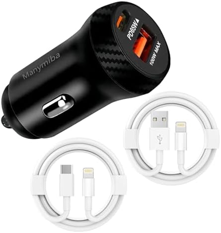 Amazon.com: Max 100W USB C & 65W PD Car Charger, Manymiba Fast Power ...