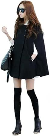 Amazon | [JIANGWEI] マントコート チェスターコート レディース 厚手 アウター Aライン ロングコート ラシャコート ポンチョコート 大きいサイズ 防寒ジャケット 暖かい ...