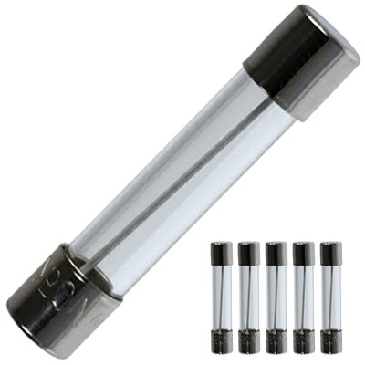 Zephyr Fast Acting GMA Glass Cartridge Fuse (Pack of 6) 5x20mm 250V (15 ...