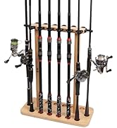 Amazon.com: VEYWANE Fishing Rod Storage Racks, 100% Wood Floor Stand ...