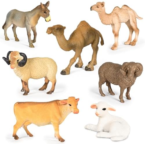Amazon.com: LIANGMIDA 7PCS Nativity Animal Set Figurines,Nativity Scene ...