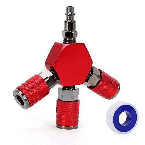 Snapklik.com : FYPower 3-Way Air Manifold 4 Ports Aluminum Industrial ...