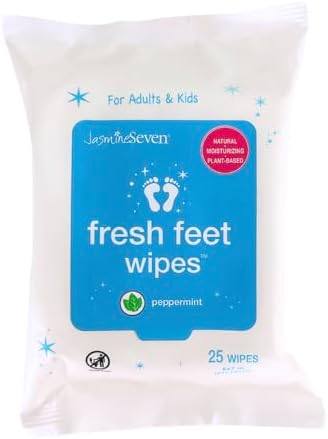 Amazon.com: Fresh Feet Wipes - Natural Peppermint Wet Wipes - 25 count ...