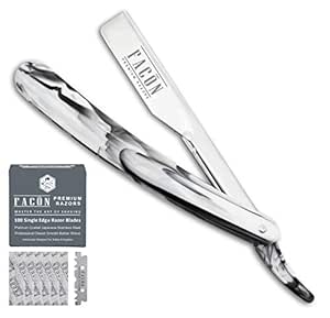 Amazon.com: 100 BLADES + Facón Professional Marble Straight Edge Barber ...