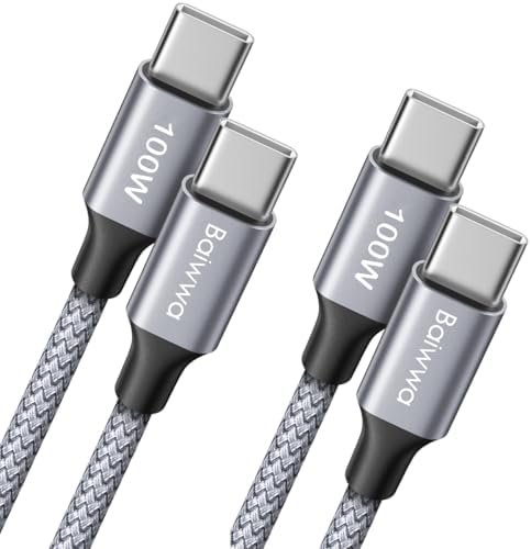 Amazon.com: Baseus USB C Cable, 2-Pack 3.3ft 100W 5A Fast Charging USBC ...