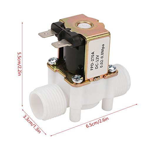 DC 12 V G1 / 2 Inch Solenoid Water Valve Electric Intake Plastic for ...