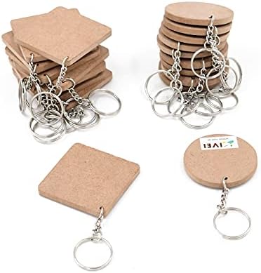 IVEI Diy Mdf Key Chains - Mdf Plain Square Key Chains - Set Of 20-2 In ...