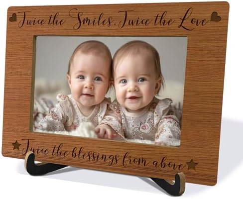 Amazon.com - OVAcational Twins Baby Picture Frame 4x6, Twice The Smiles ...