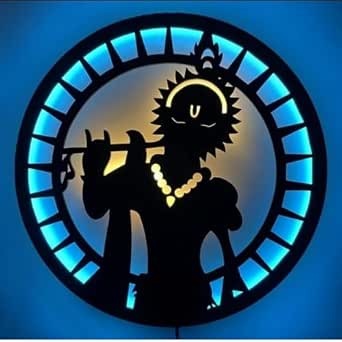 Buy AVJ Enterprises Decorativei Lord Krishna LED Logo Multicolor ...